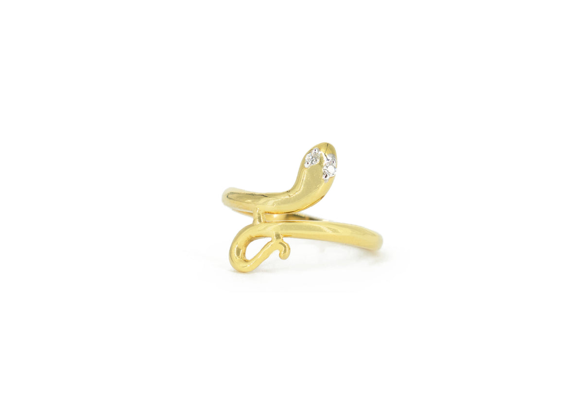 Kundalini Shakti Ring with Diamond Eyes- The Sattva Collection